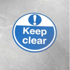 Floor Graphic - Keep Clear - Blue - Round 450mm – Rack & Shelf Labels ...